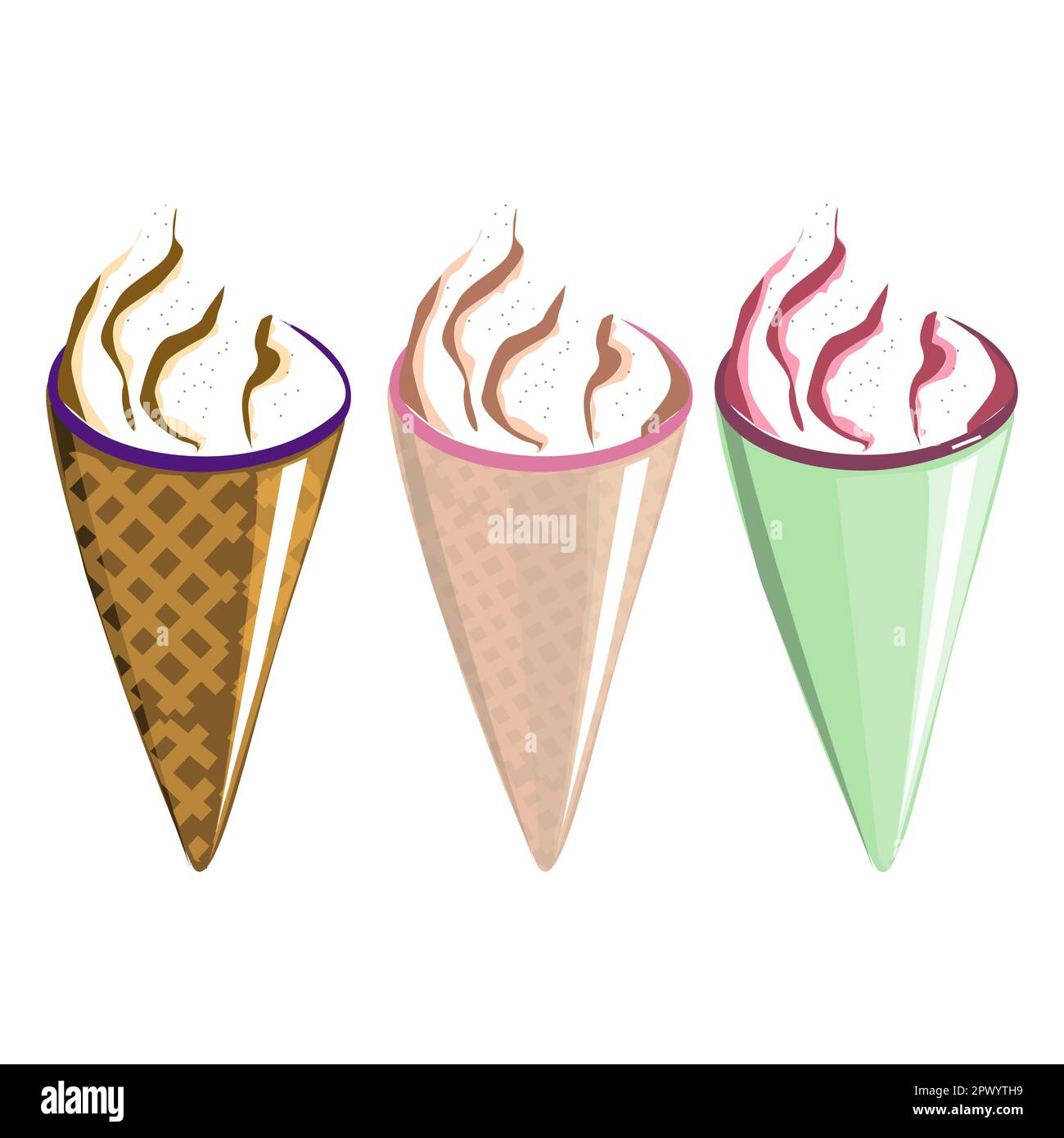 three varieties of ice cream in cartoon style Stock Vector Image & Art ...