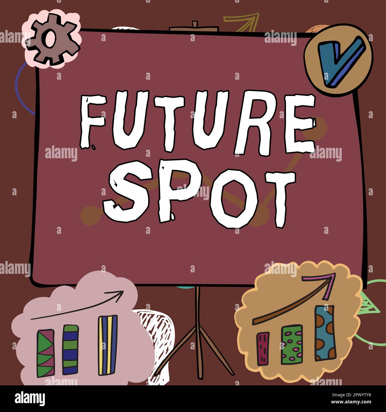 Text caption presenting Future Spot, Word for refers to an action that ...