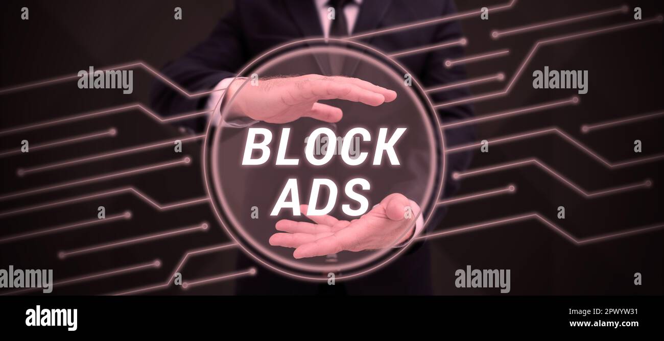 Conceptual caption Block Ads, Word for program that will remove ...
