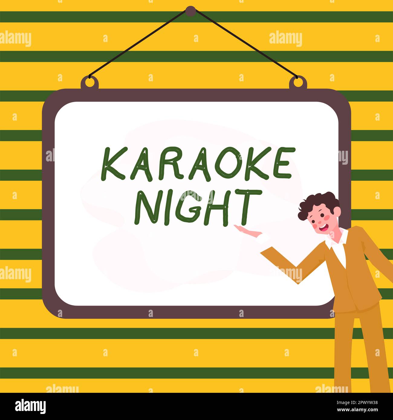 Hand writing sign Karaoke Night, Internet Concept Entertainment singing ...