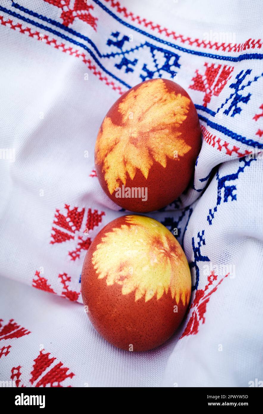 Two decorated easter eggs - christian symbol of the resurrection Stock ...