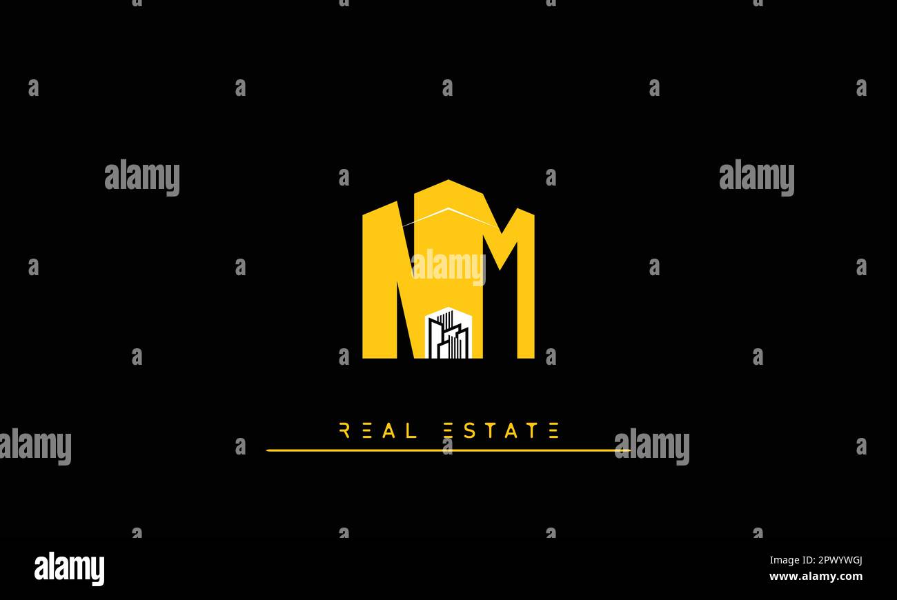 Real Estate letters Modern Creative logo NM , MN Stock Vector Image ...