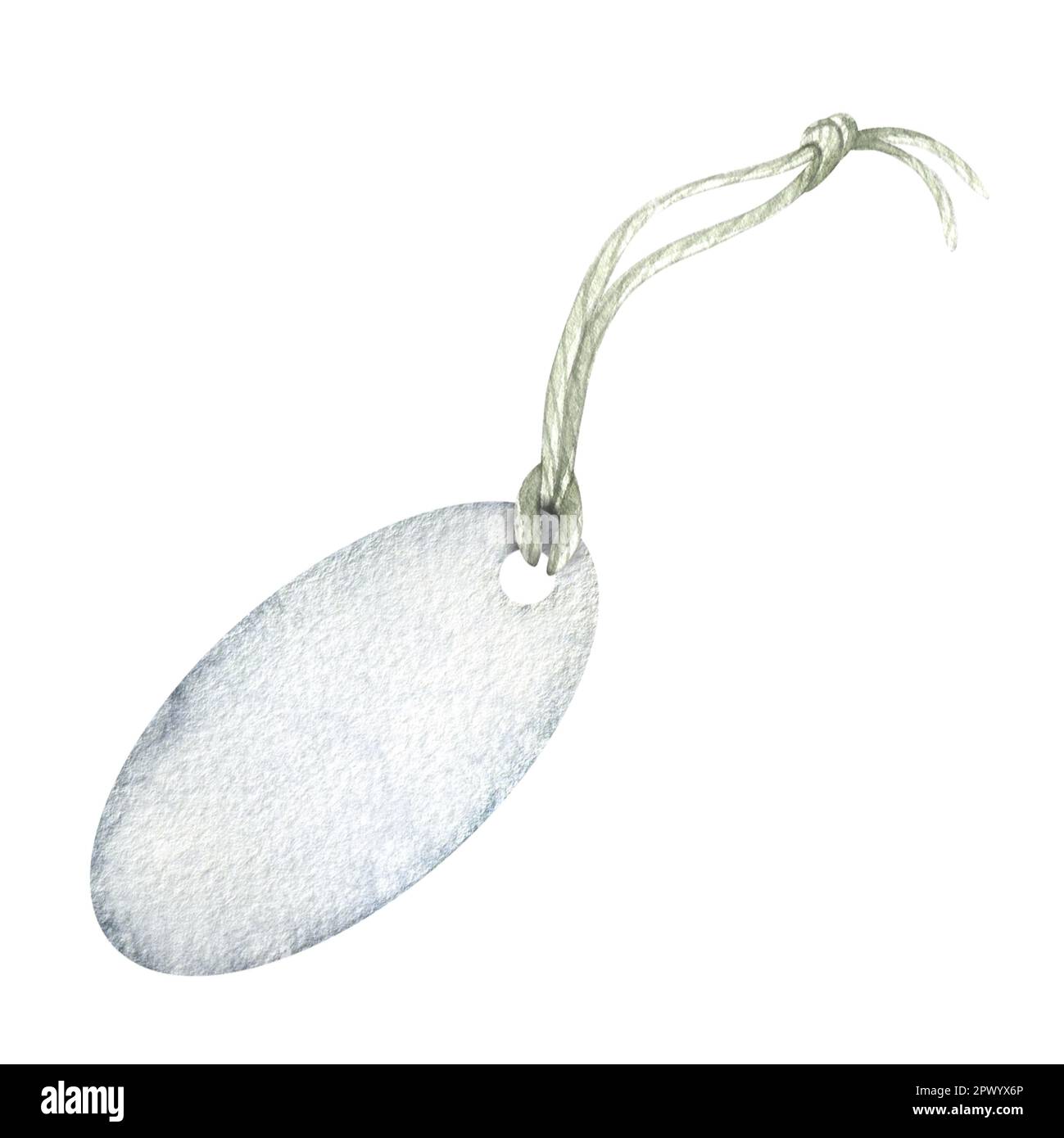 Paper tag oval, white on a rope for a price tag, notes, postcards for ...
