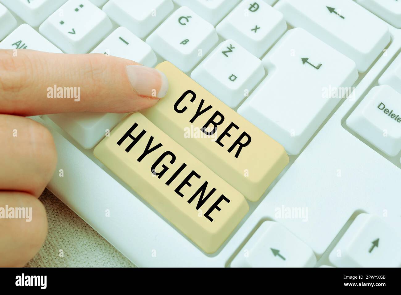 Sign displaying Cyber Hygiene, Business overview steps that computer users take to improve their ...
