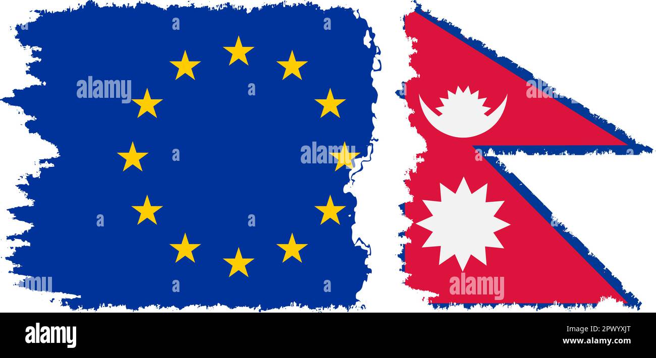 Nepal european union flags hi-res stock photography and images - Alamy