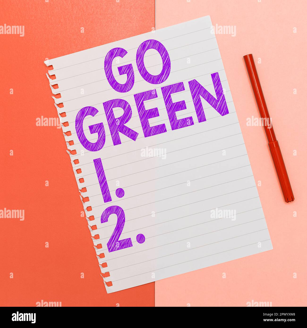Hand writing sign Go Green, Business concept making more ...