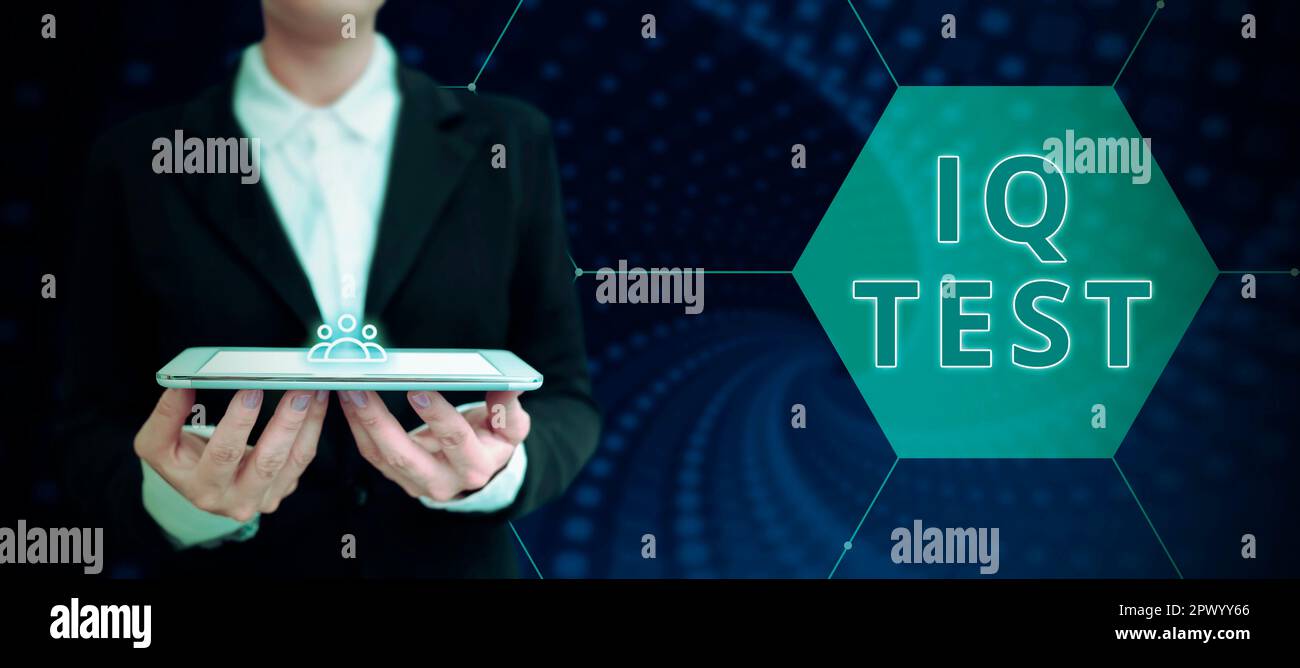 Conceptual caption Iq Test, Business idea attempt to measure your ...