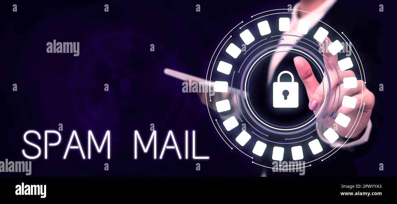 Text caption presenting Spam Mail, Business concept Intrusive ...