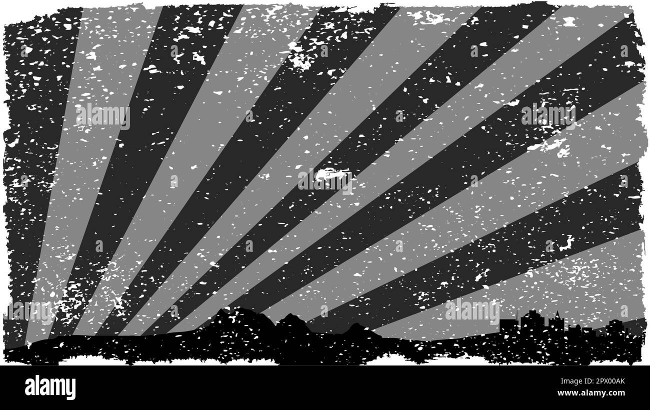 Silhouette of a country foreground set on a hill background with some ...