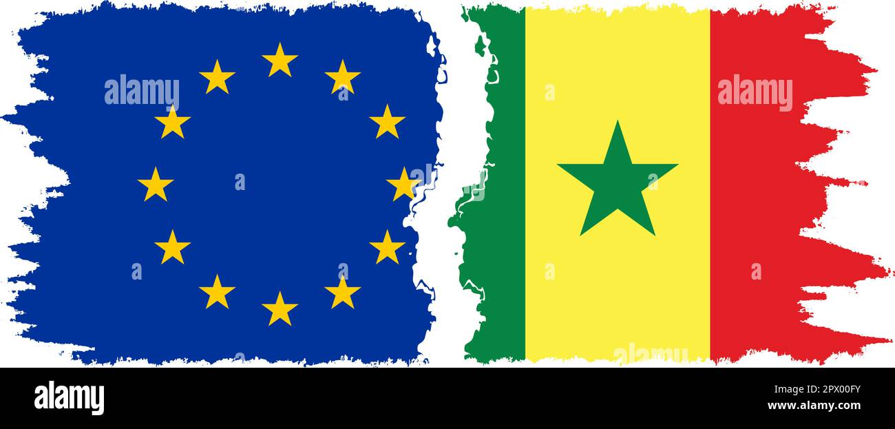 Senegal and European Union grunge flags connection, vector Stock Vector ...