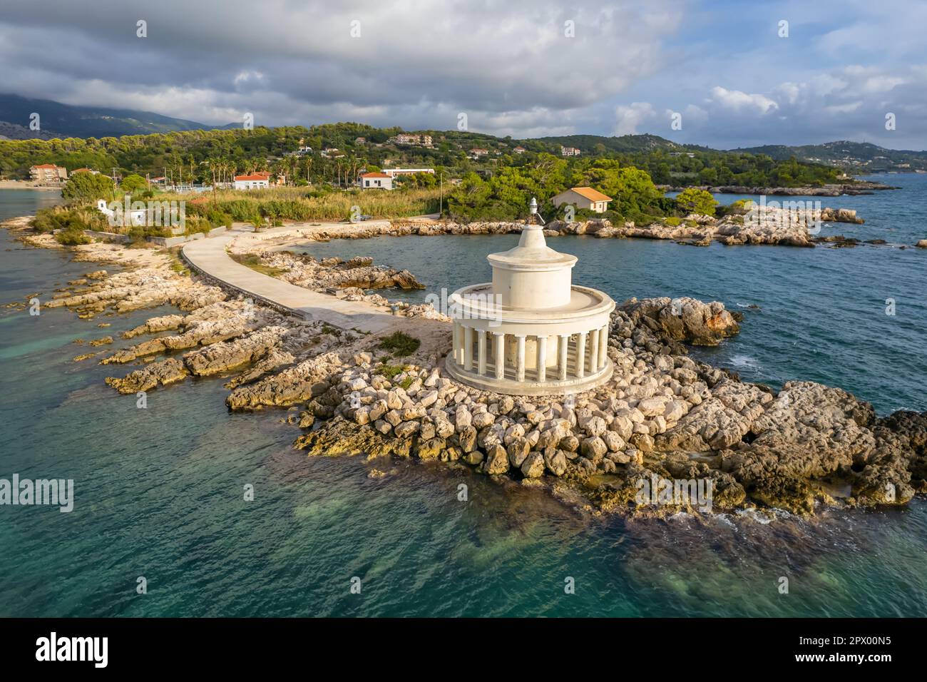 Aerial view of Lighthouse of Saint Theodore, Argostoli, Kefalonia ...