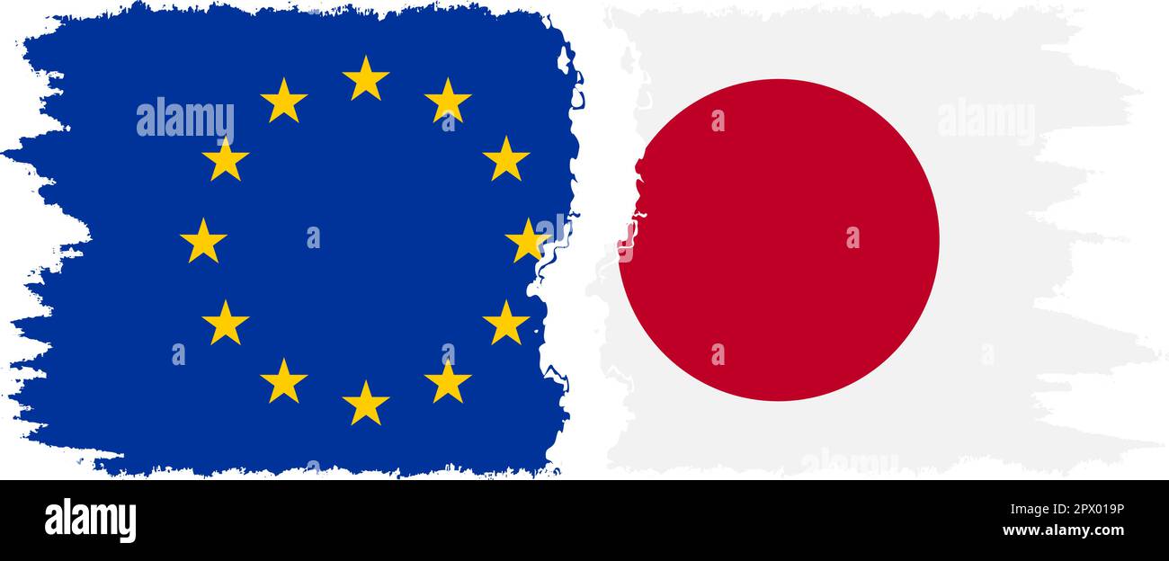 Japan and European Union grunge flags connection, vector Stock Vector ...