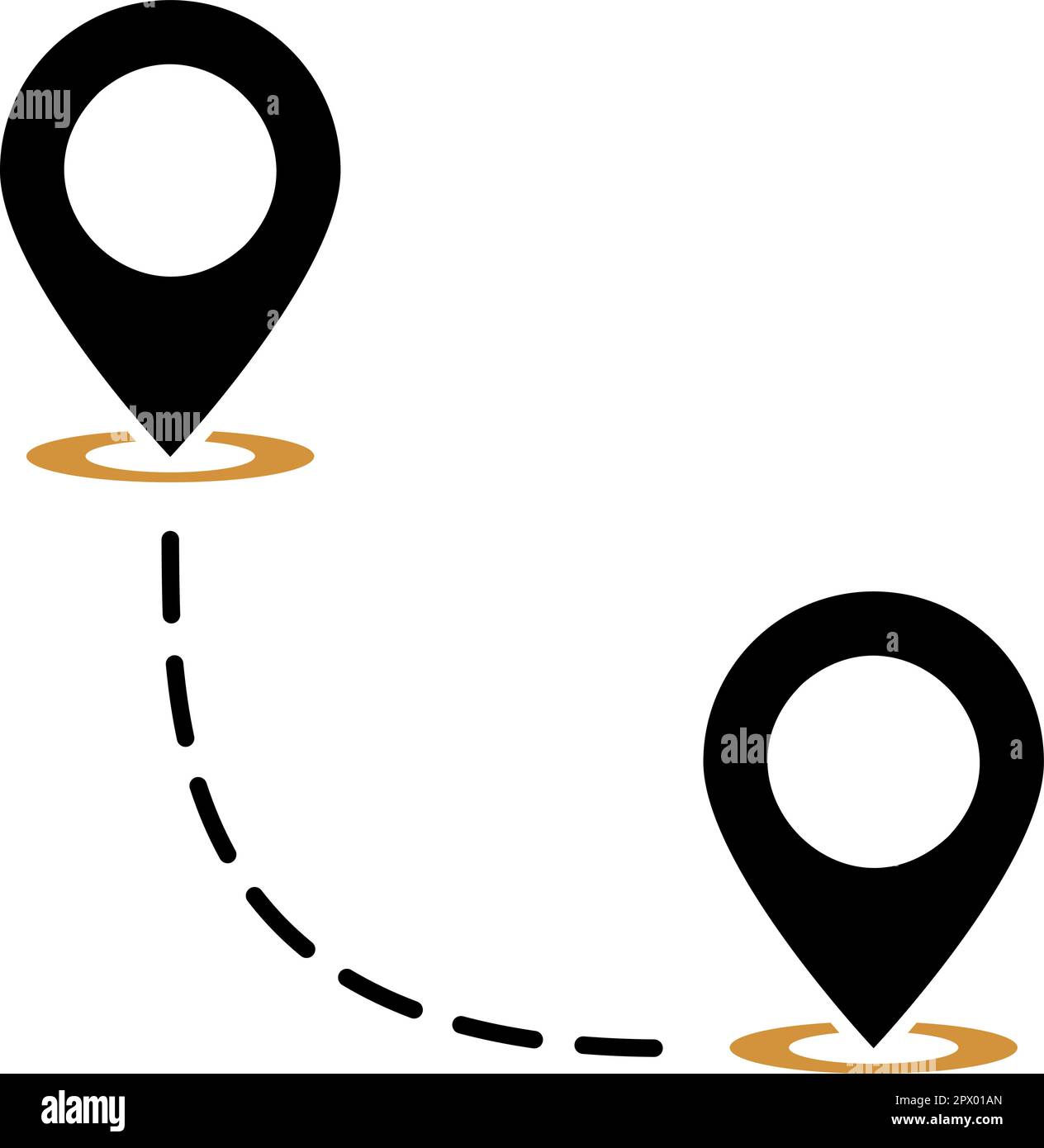 Pin icons as a concept for marking a route between location places Stock Vector Image & Art - Alamy