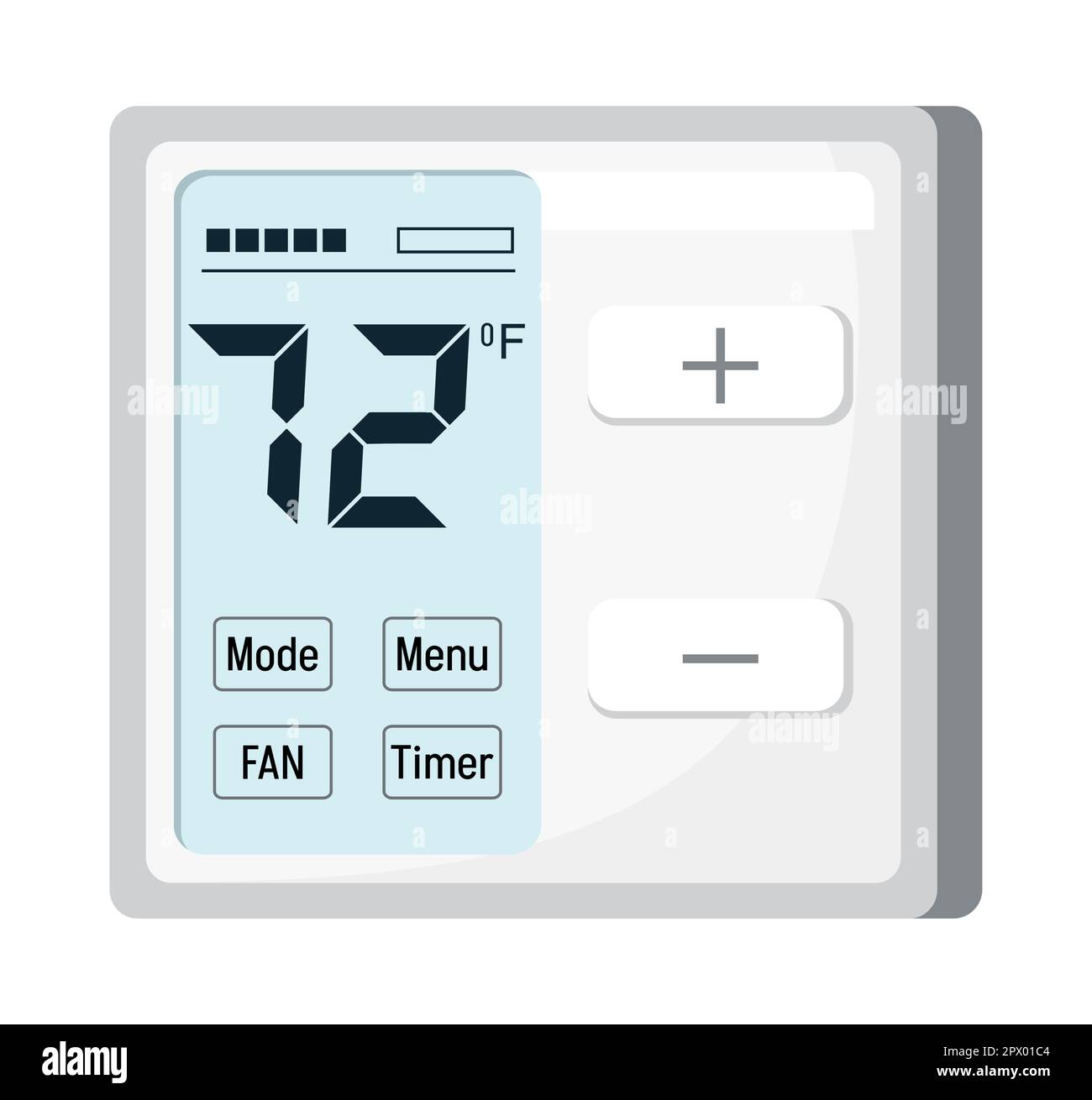 Thermostat vector. Controller with screen for floor, house heating, fan ...