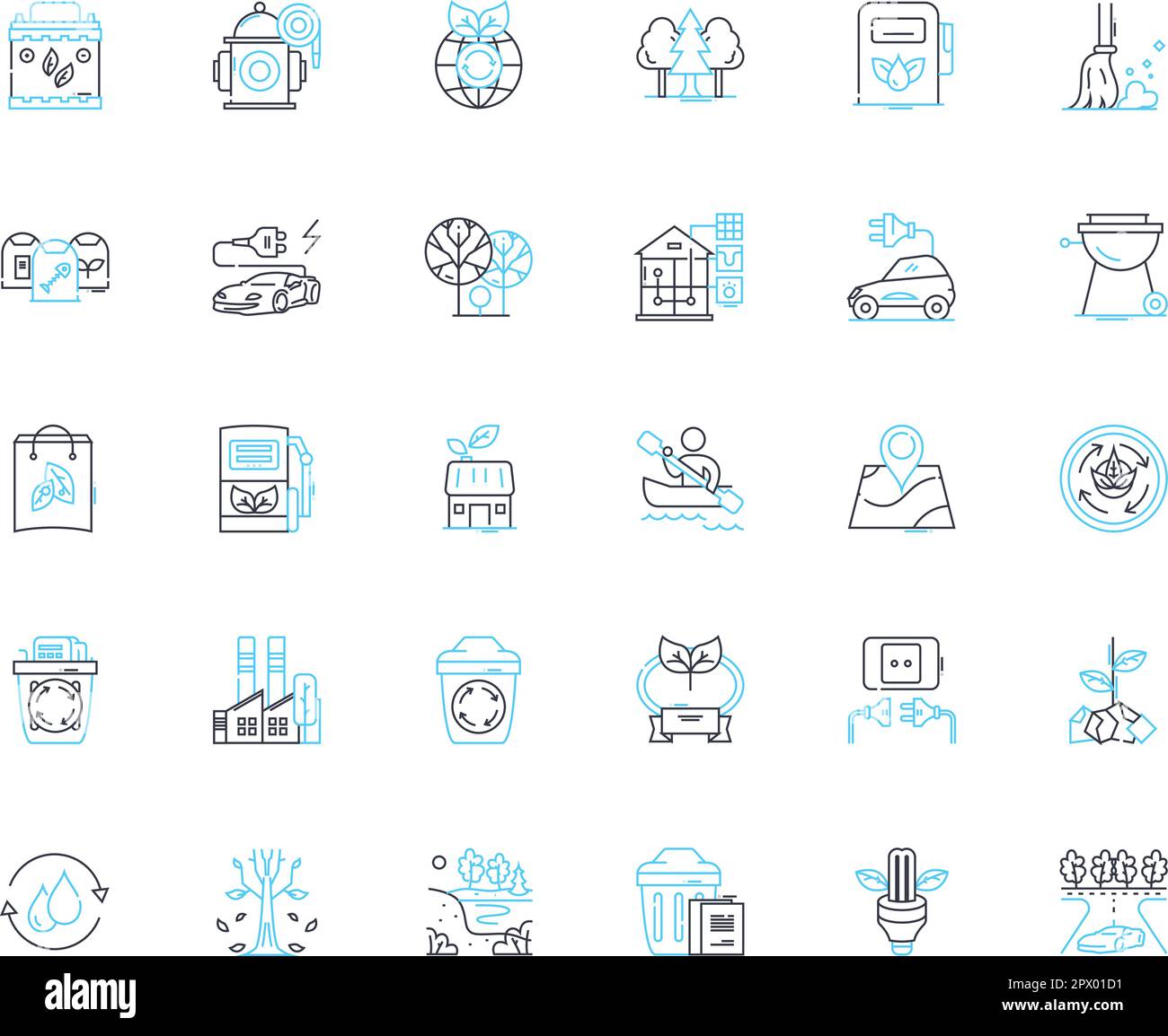 Pure water linear icons set. H, Clean, Crisp, Refreshing, Clear, Hydrating, Tasteless line ...