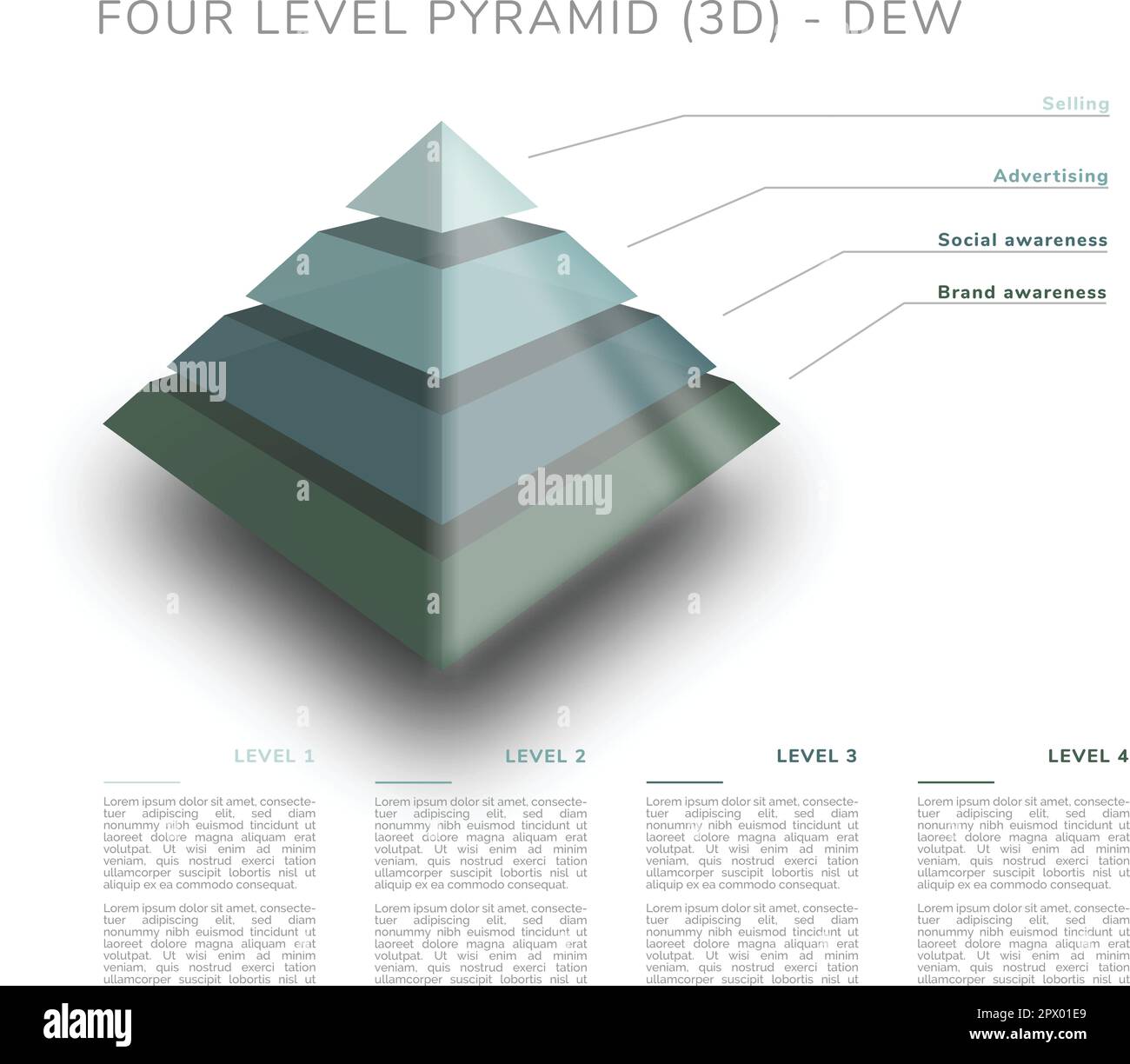 Pyramid chart stages Cut Out Stock Images & Pictures - Alamy