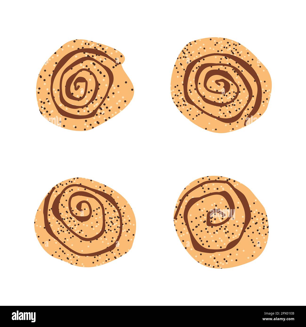 Cinnamon Rolls In A Cartoon Style Isolated Stock Vector Image And Art Alamy