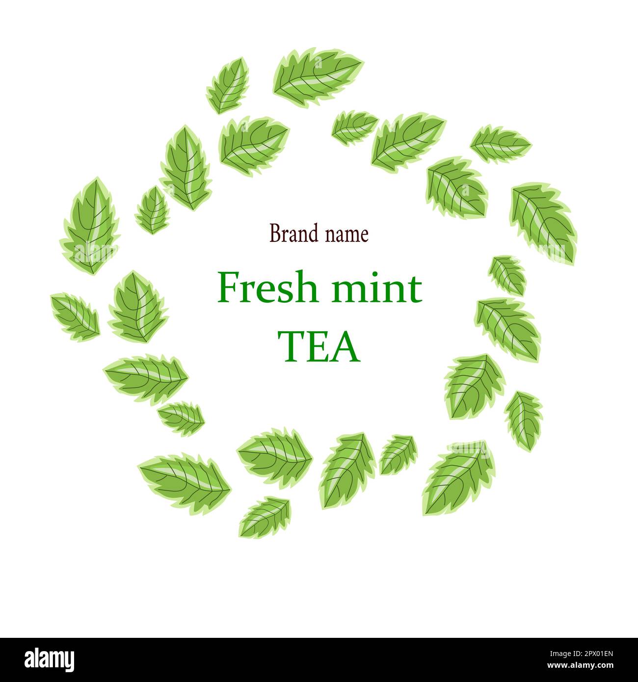flat style mint tea banner on white background Stock Vector Image & Art ...