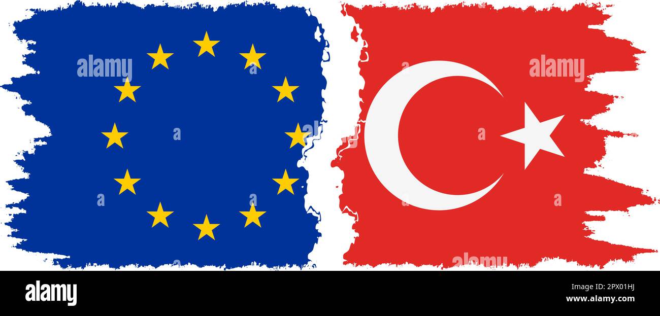 Turkey and European Union grunge flags connection, vector Stock Vector ...