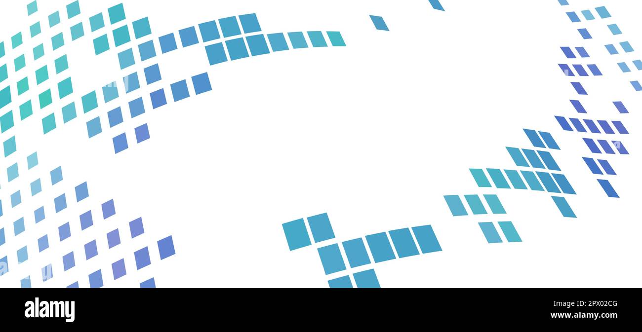 Abstract curved dotted background with bluish squares. Simple vector graphic pattern Stock ...