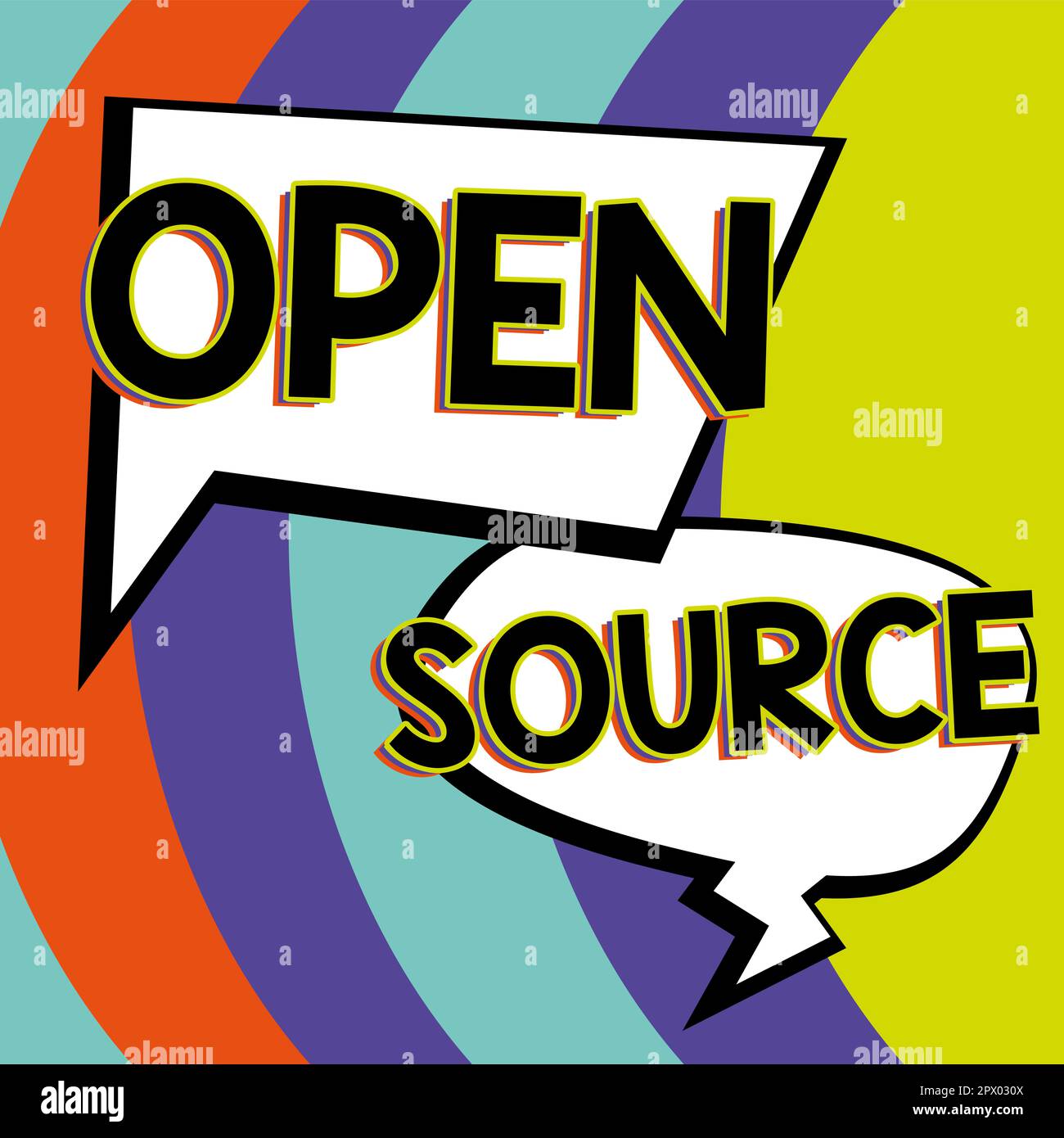 Text sign showing Open Source, Conceptual photo denoting software which original source code ...