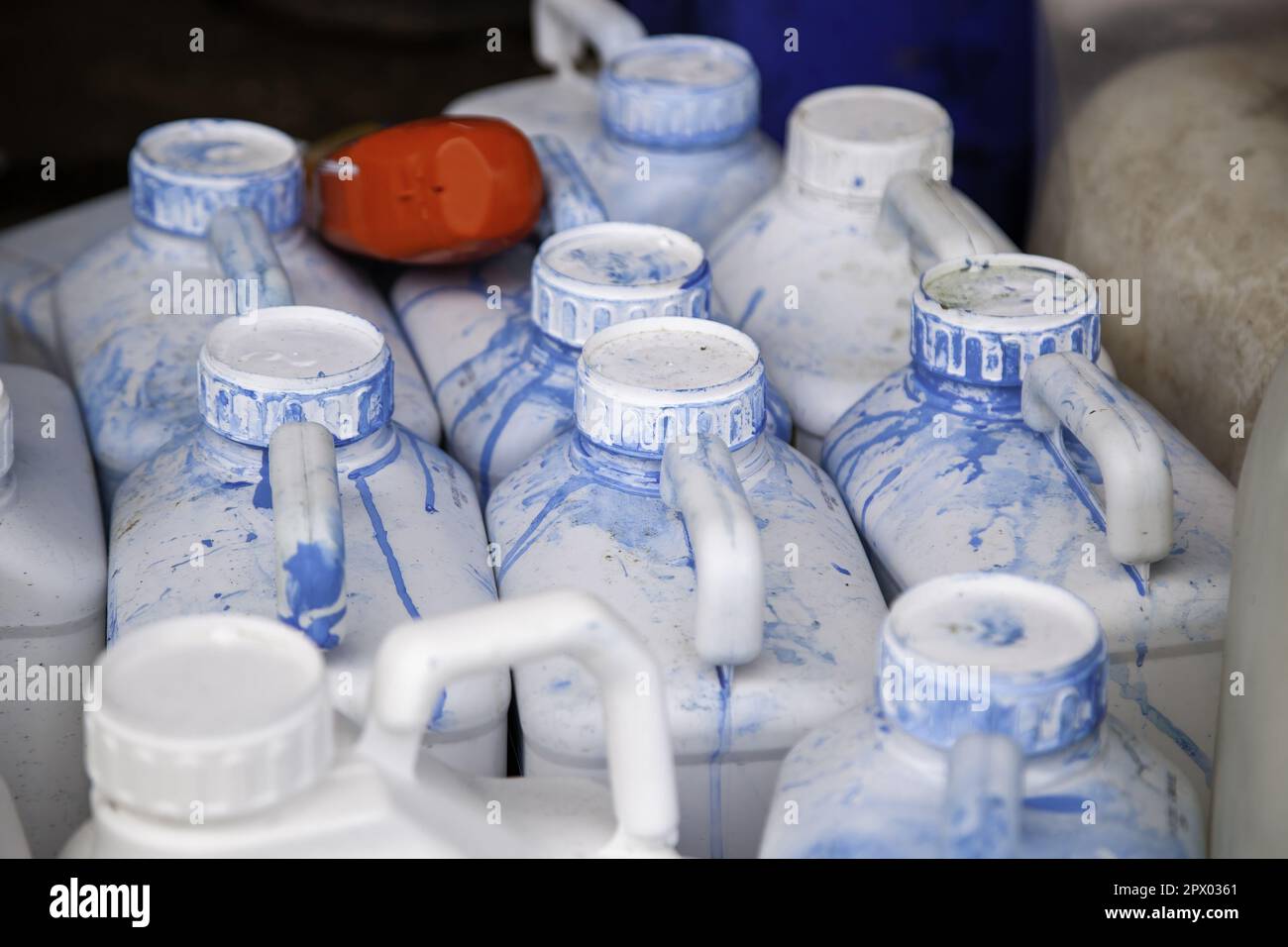 Plastic bottle used oil, recycling and ecology Stock Photo - Alamy