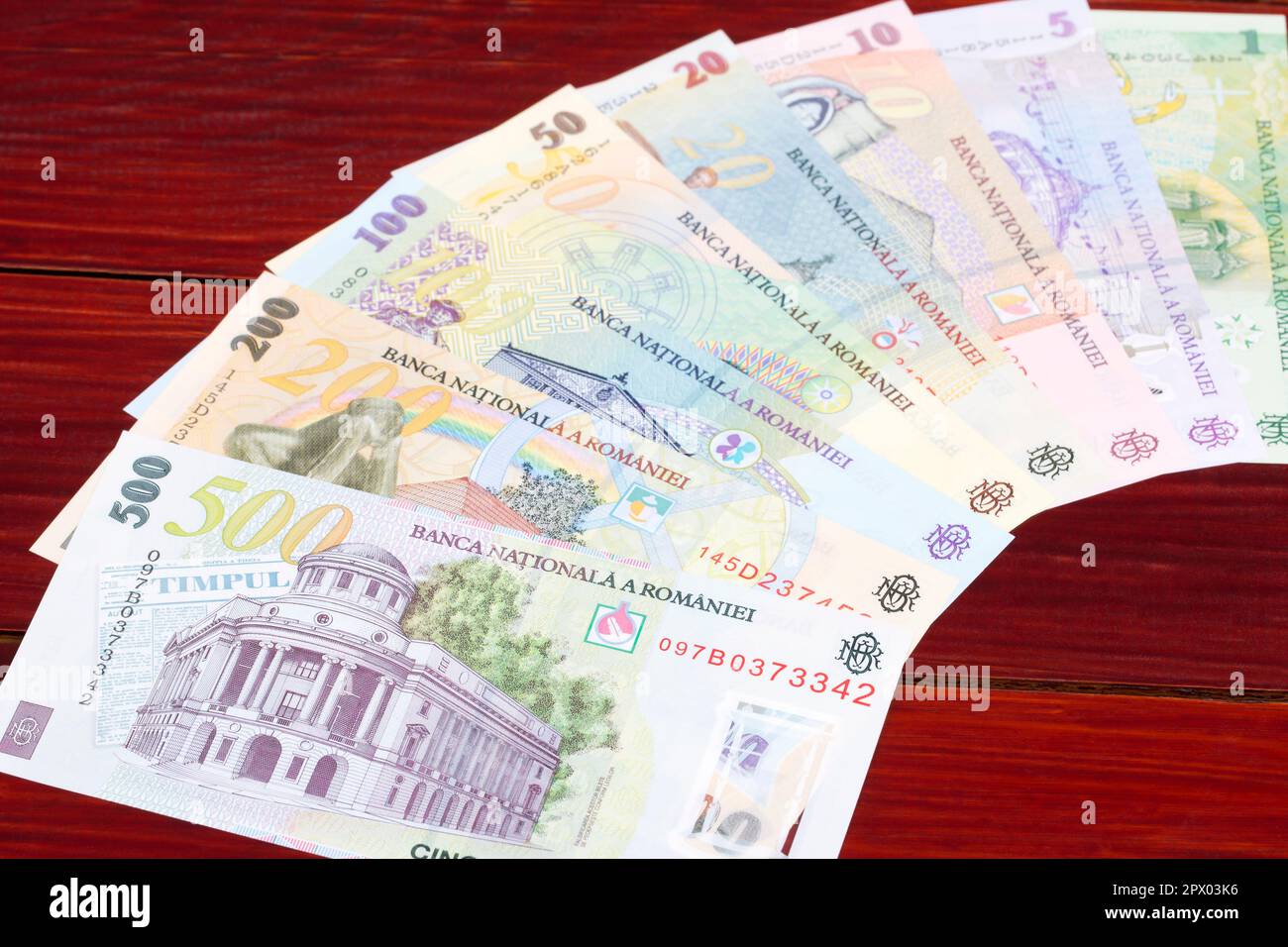 Romanian money - Lei a business background Stock Photo - Alamy