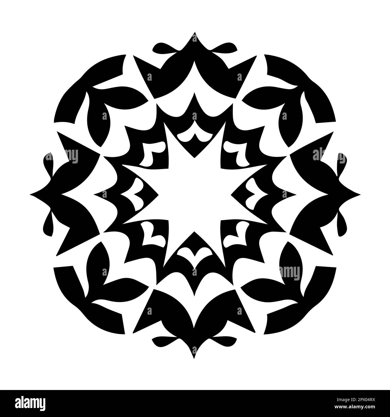 Black And White Mandala Ethnic Decorative Element Vector Illustration