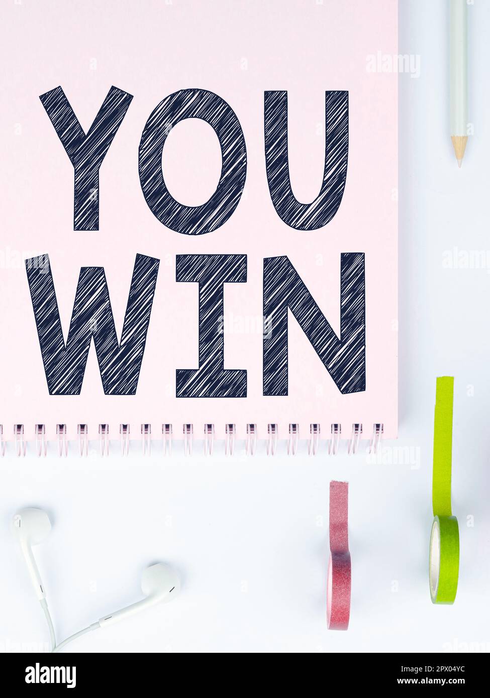 Hand writing sign You Win, Business approach be first in school race or ...