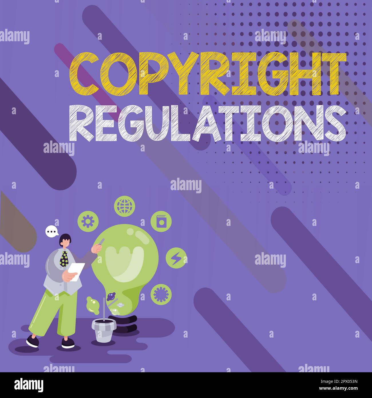 Hand writing sign Copyright Regulations, Internet Concept body of law ...