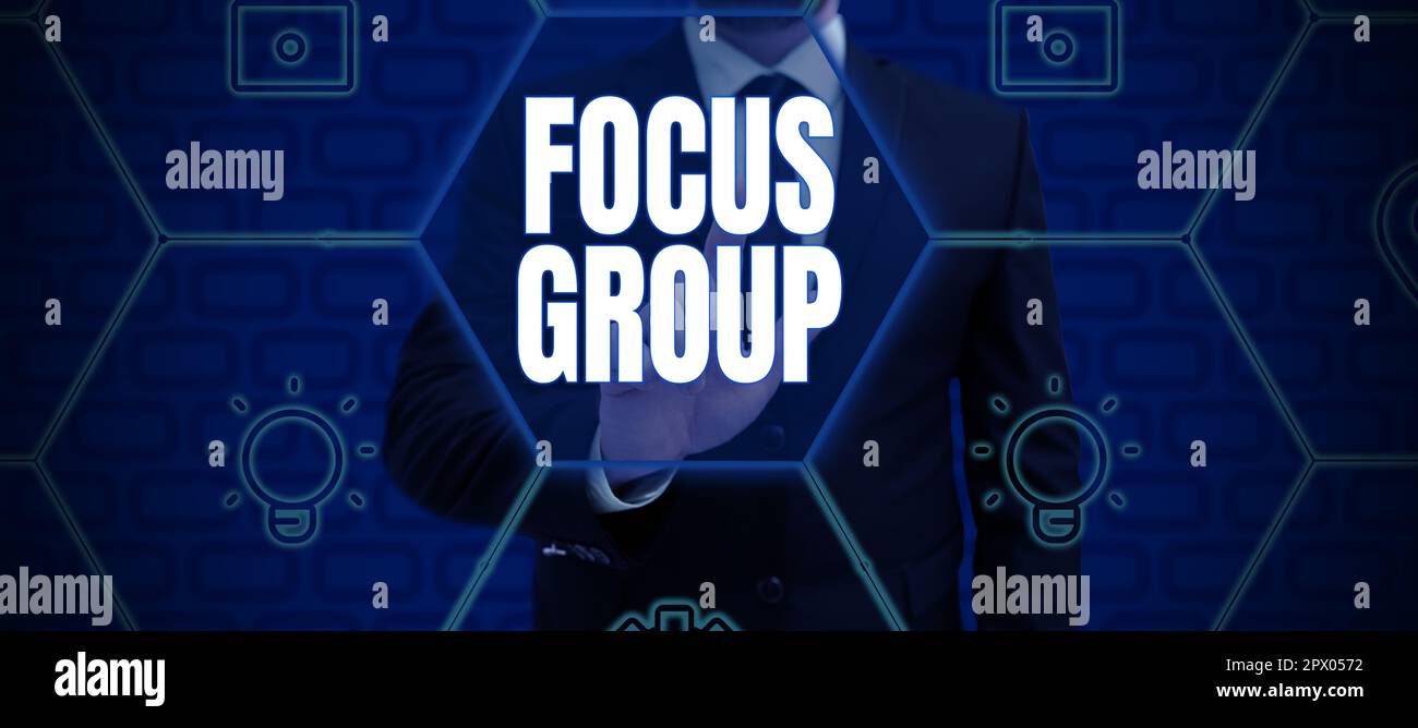 Text showing inspiration Focus Group, Concept meaning group of people ...