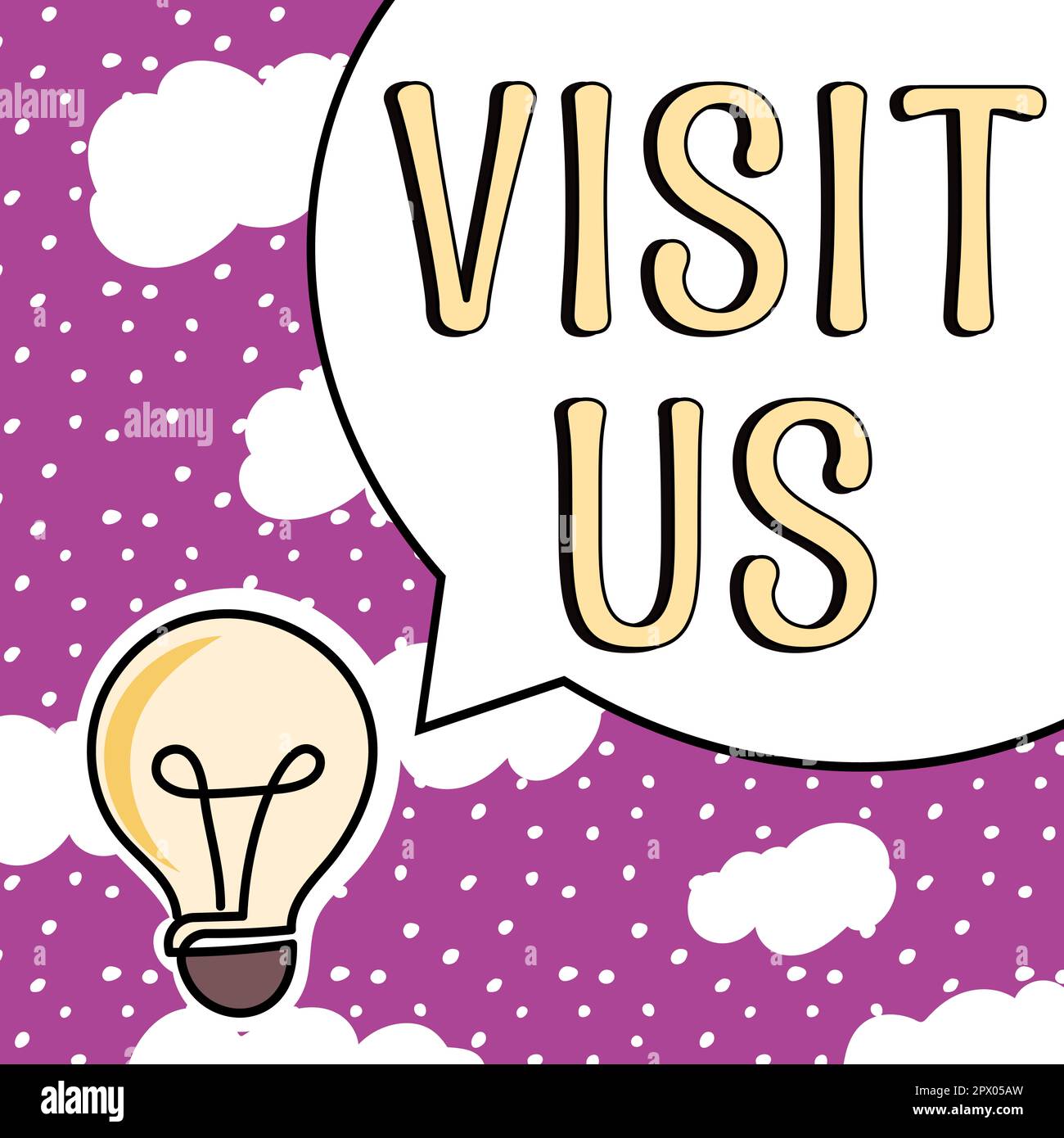 Conceptual caption Visit Us, Concept meaning Invitation Watch A web ...