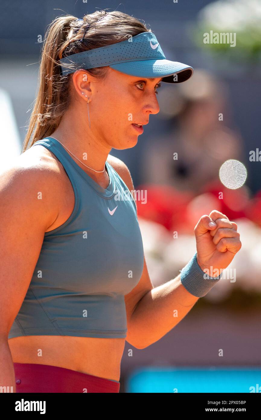 Paula Badosa in her match against María Sákkari at the Mutua Madrid ...