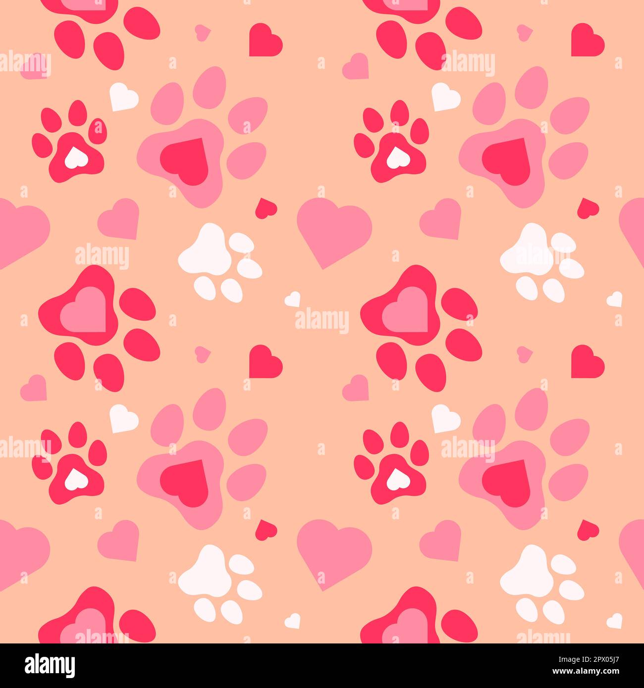 Paw seamless pattern vector doodle abstract dog and cat animal ...