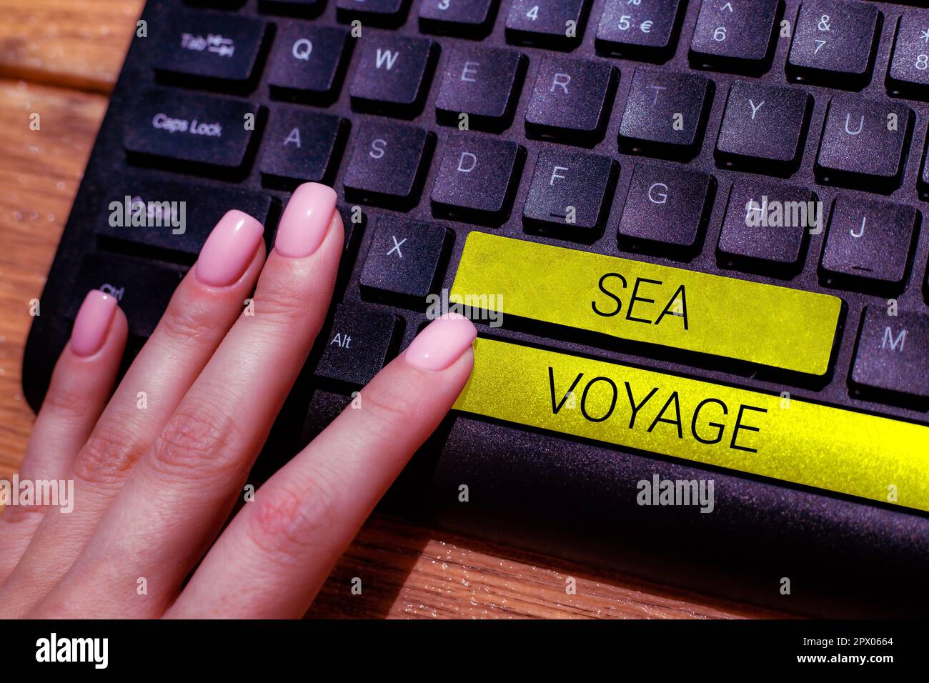 Handwriting text Sea Voyage, Word for riding on boat through oceans ...