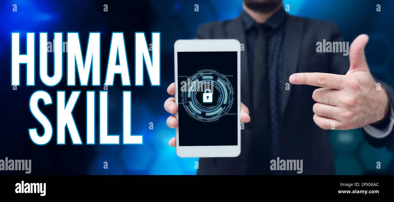 Conceptual caption Human Skill, Business concept involve the ability to ...