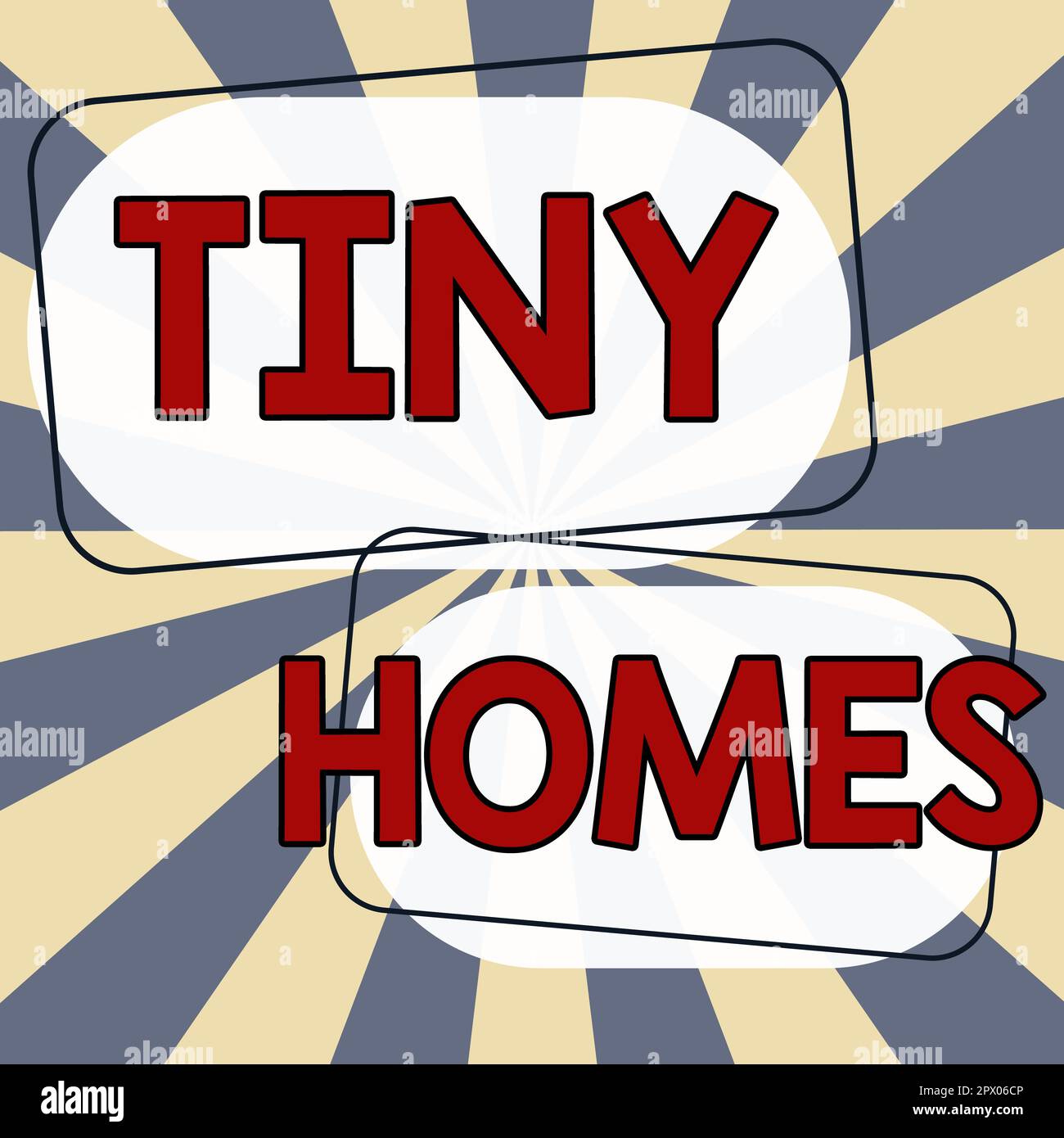 Text sign showing Tiny Homes, Business concept houses contain one room ...