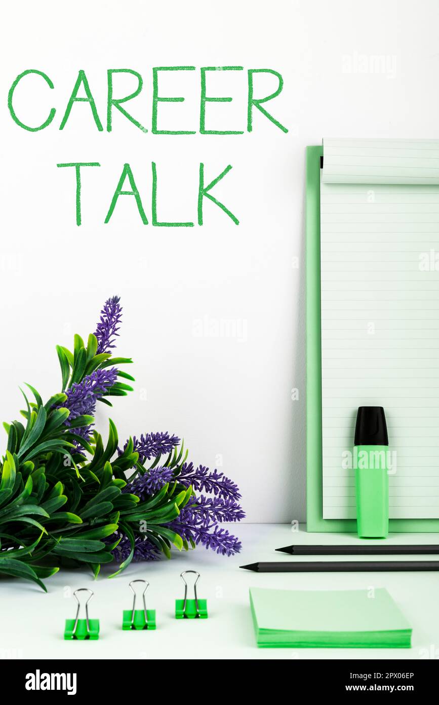 Text caption presenting Career Talk, Business showcase provide ...