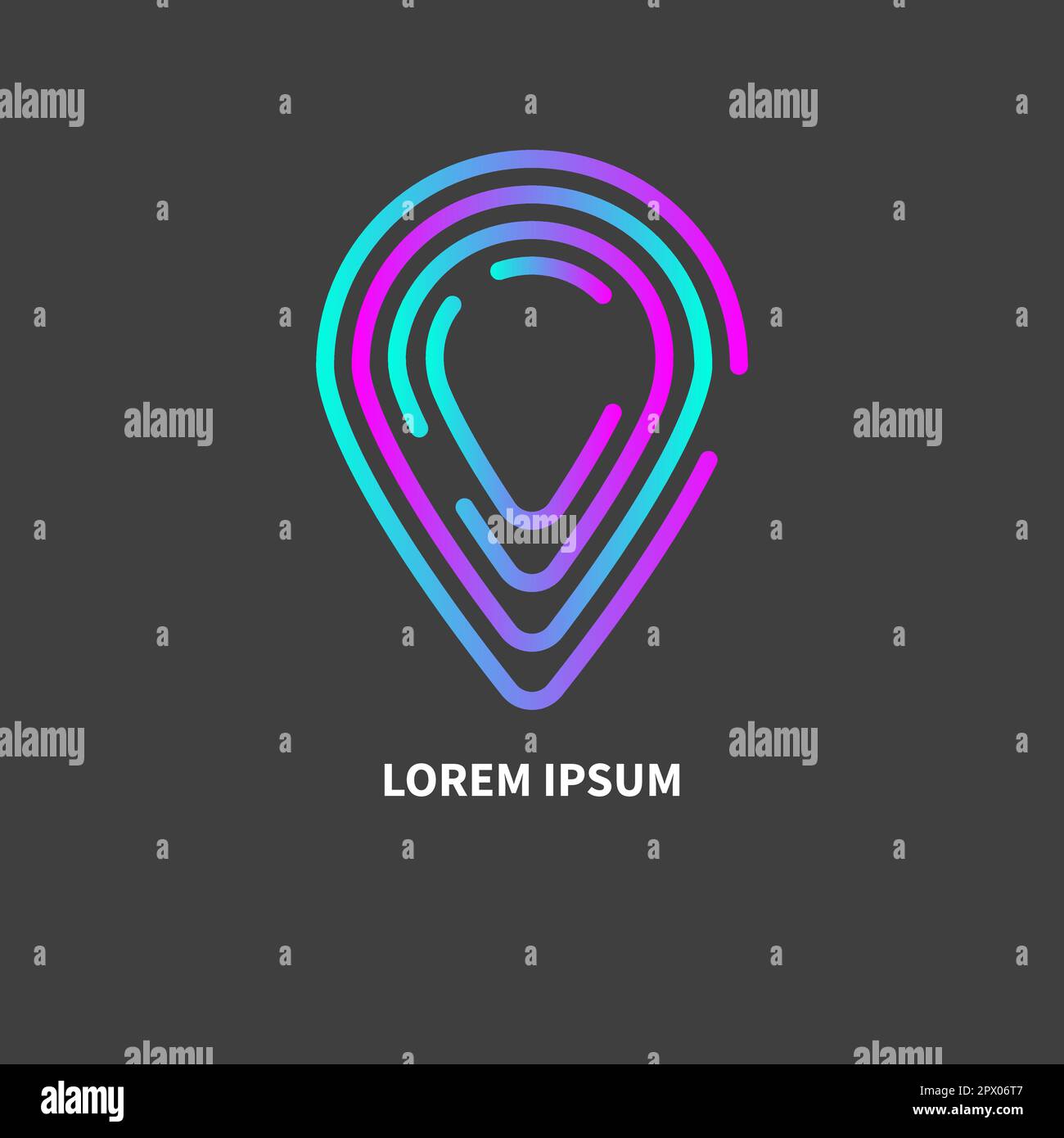 Data protection, destination logo, security, scan icon. Linear symbol ...