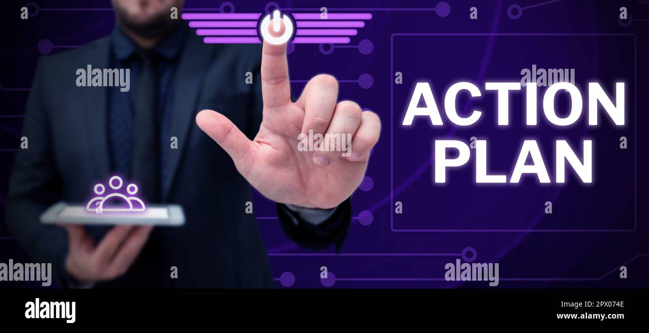 Hand writing sign Action Plan, Conceptual photo list of things or ...