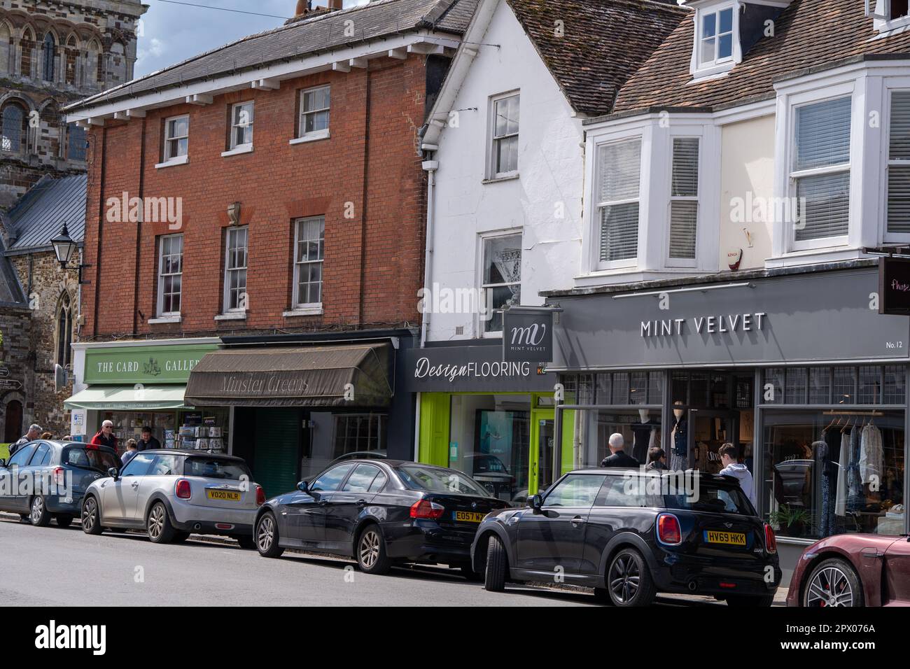 Wimborne, United Kingdom - May 1st 2023: Wimborne Minster High Street ...