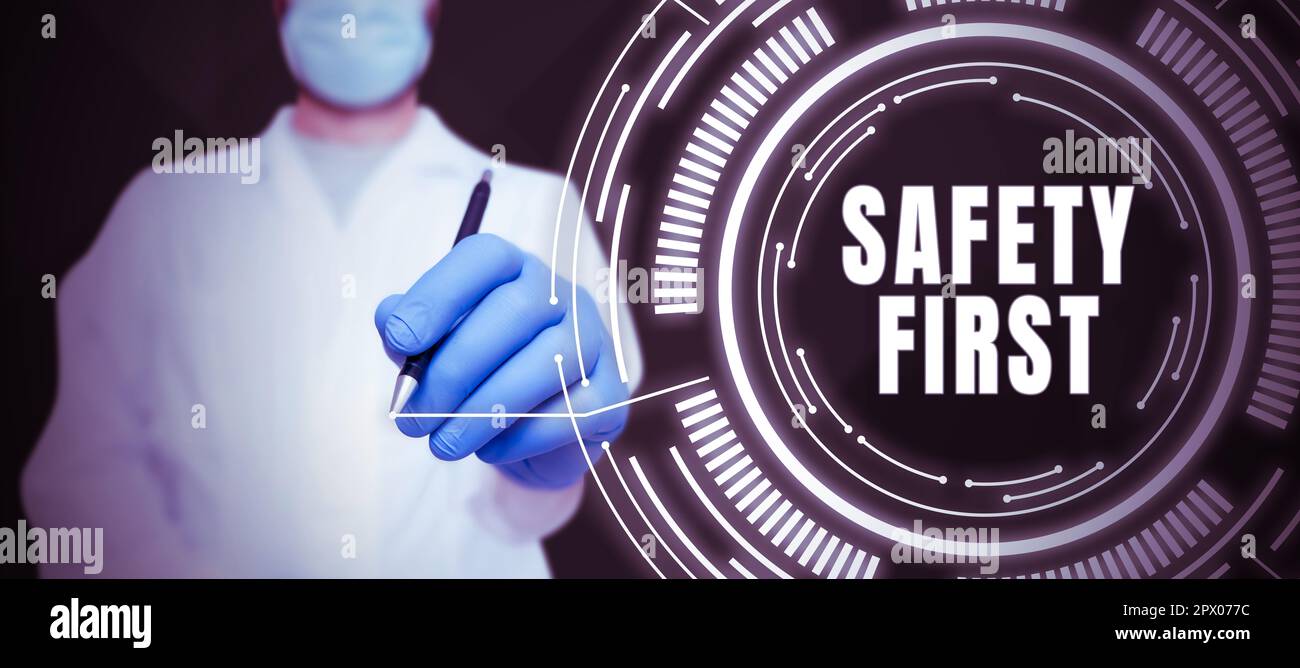 Conceptual caption Safety First, Business showcase Avoid any ...