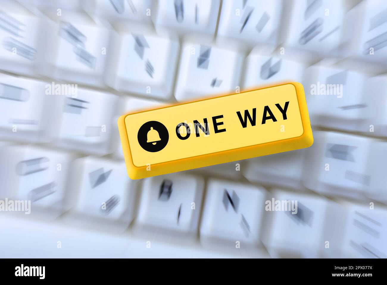 Text showing inspiration One Way, Word Written on Only direction Street ...