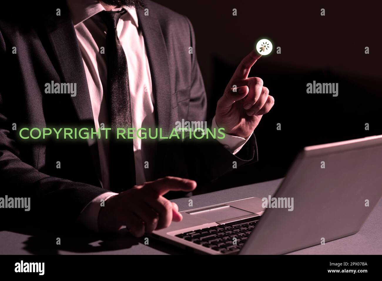 Text caption presenting Copyright Regulations, Word for body of law ...