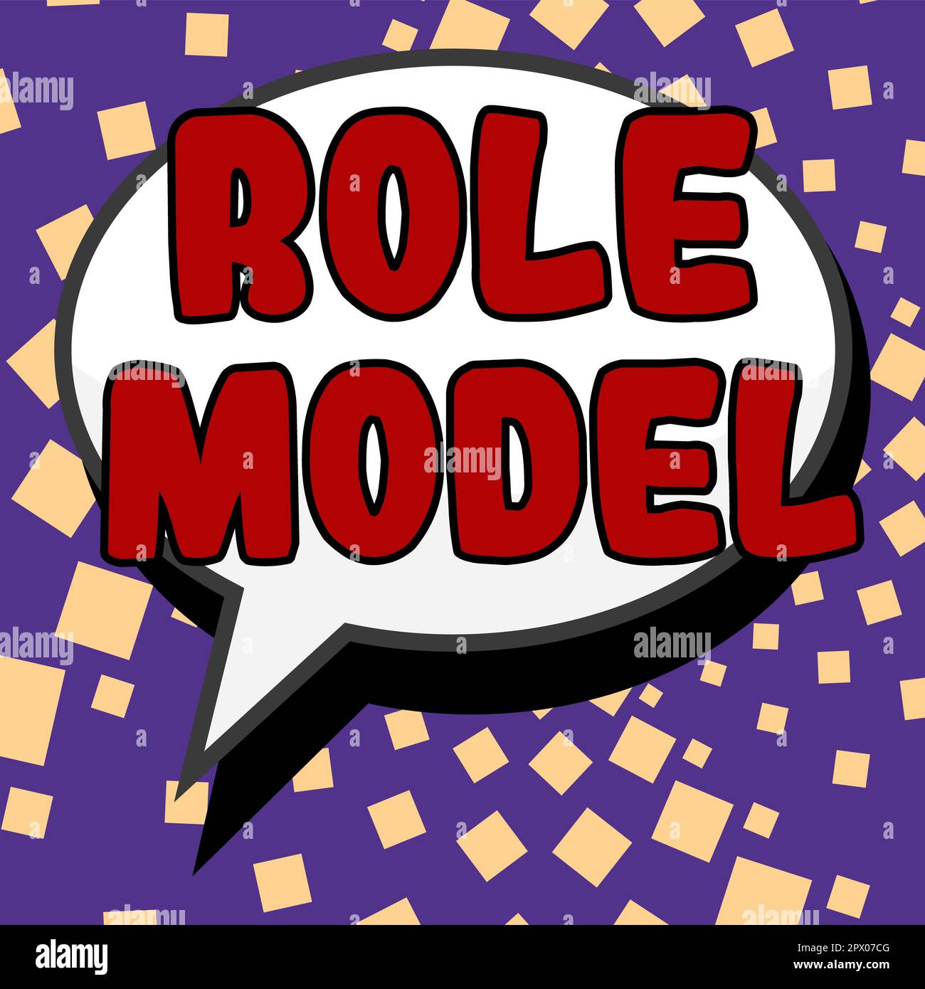 Conceptual display Role Model, Internet Concept a person looked to by ...