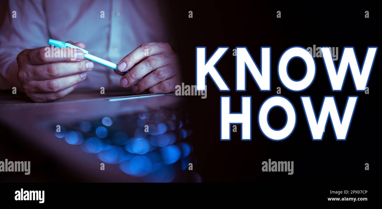 Conceptual display Know How, Word Written on The process to learn of ...