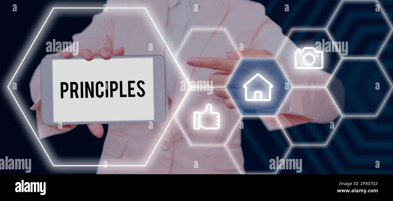 Handwriting text Principles, Concept meaning fundamental truth that ...