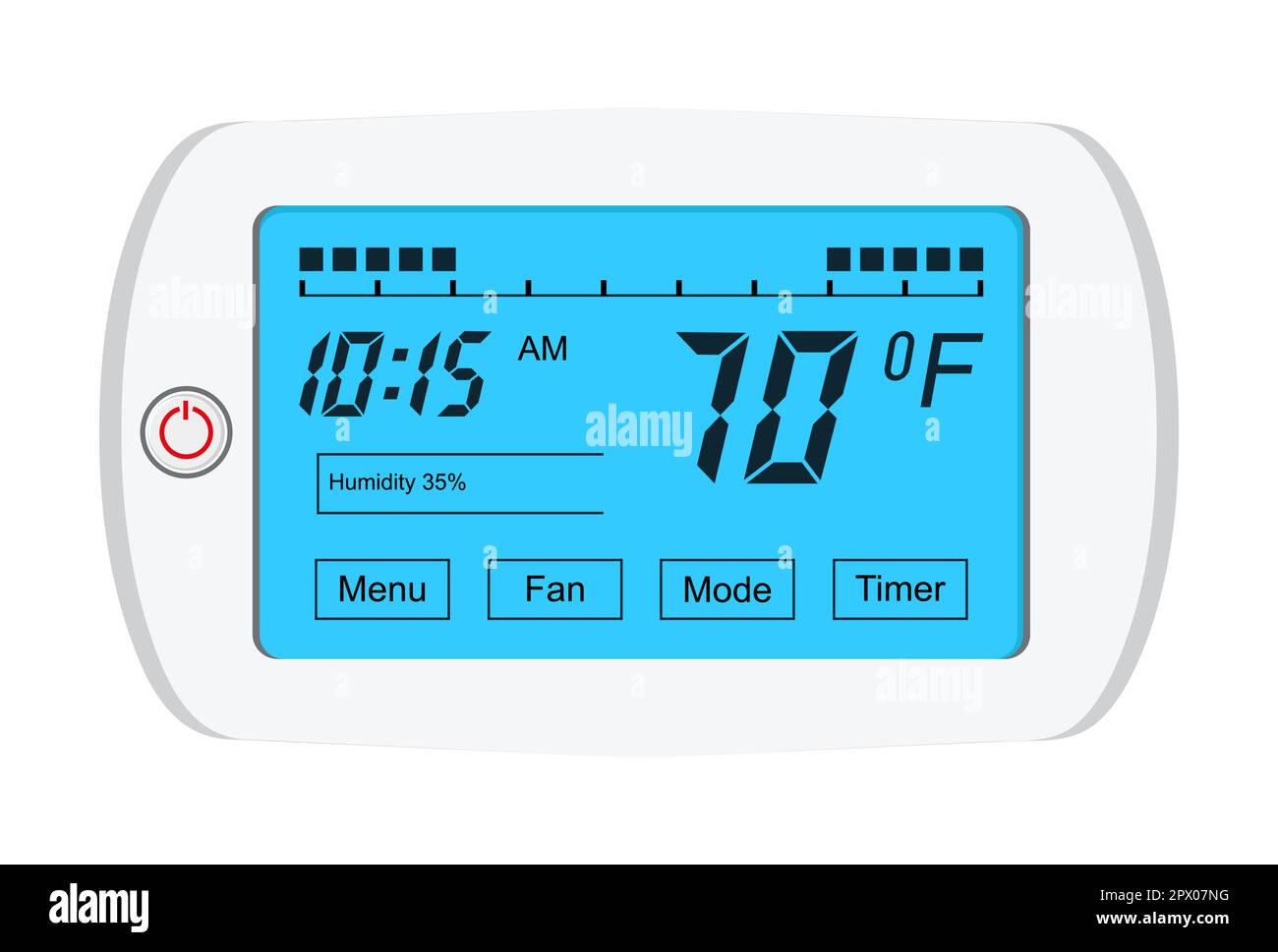 Thermostat vector. Controller with screen for floor, house heating, fan ...