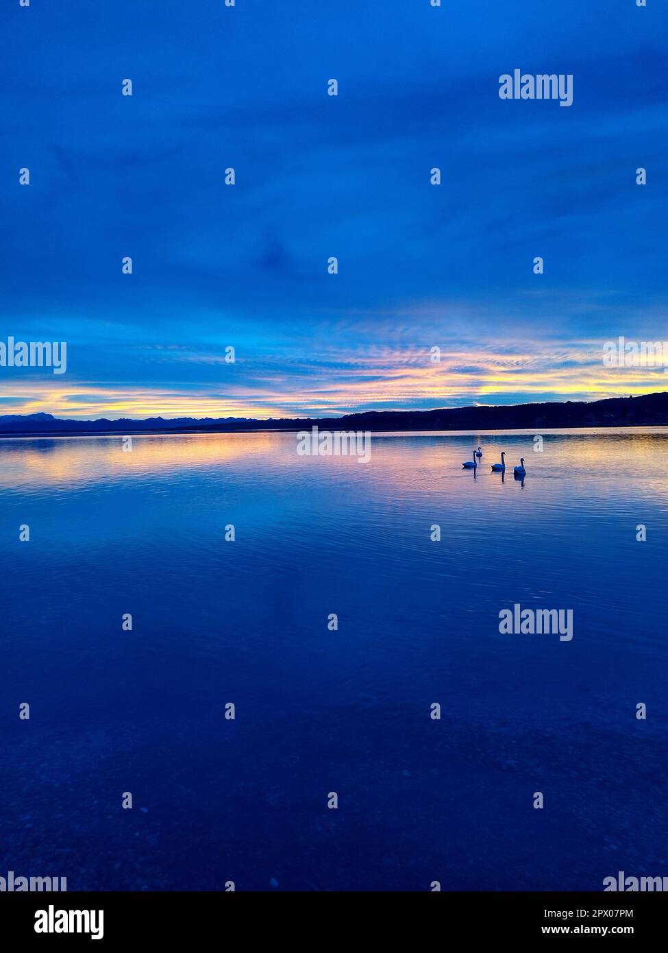 Beautiful sunset at Lake Starnberg Stock Photo - Alamy