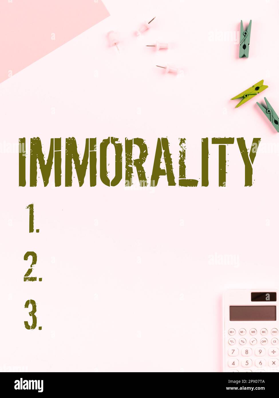 Text showing inspiration Immorality, Word Written on the state or ...